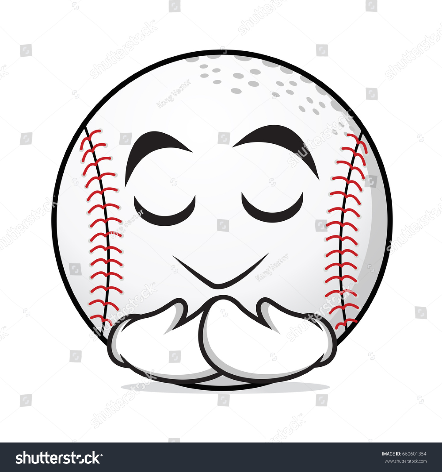 Praying Baseball Cartoon Character Stock Vector (Royalty Free ...