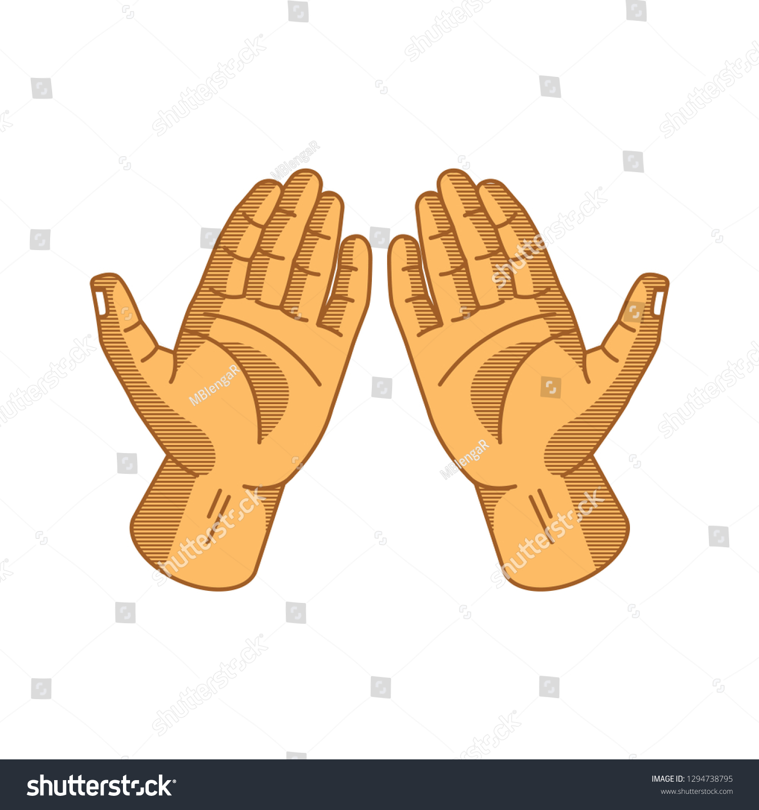 Praying Hands Drawing Vector Illustration Vector: เวกเตอร์สต็อก (ปลอด ...