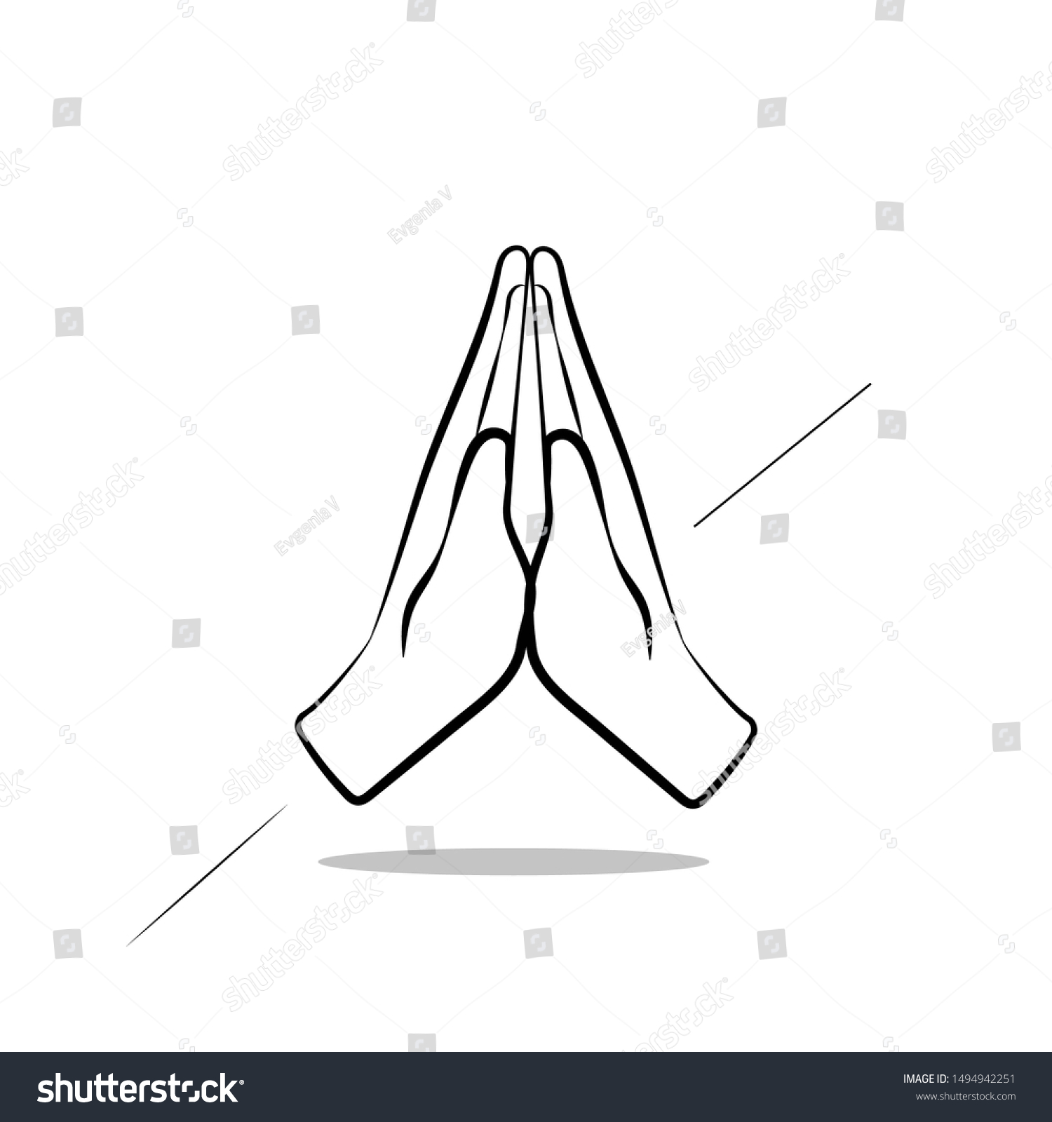 Praying Hands Icon Vector Graphics Stock Vector (Royalty Free) 1494942251