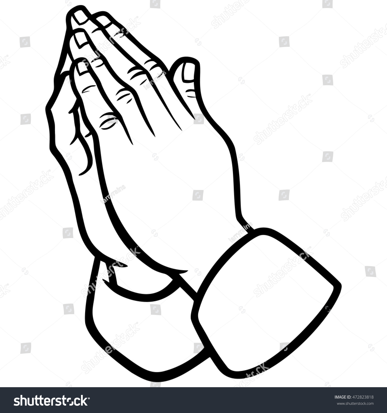Praying Hands Illustration: เวกเตอร์สต็อก (ปลอดค่าลิขสิทธิ์) 472823818 ...
