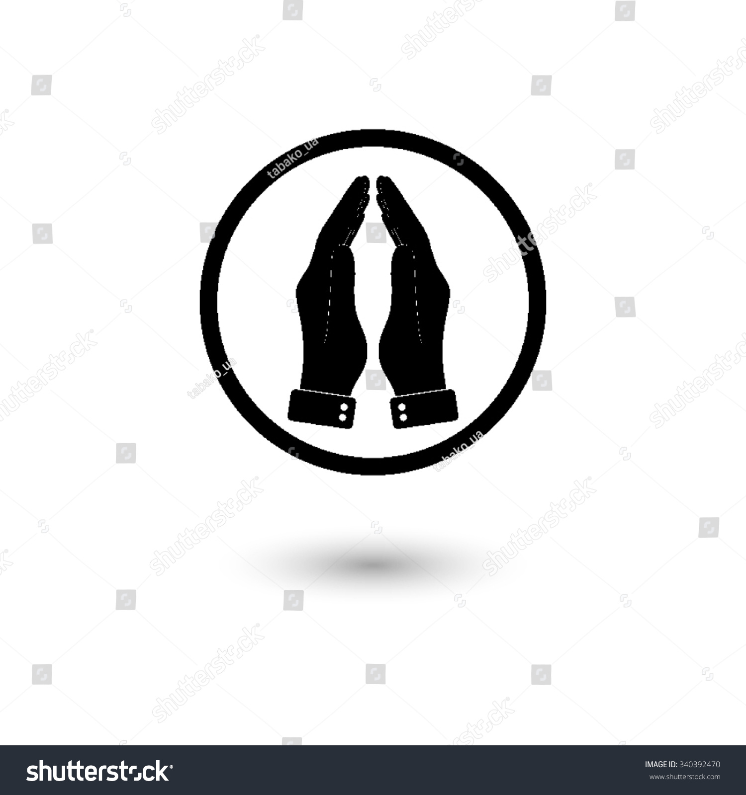 Praying Hands Vector Icon Shadow: vector de stock (libre de regalías ...