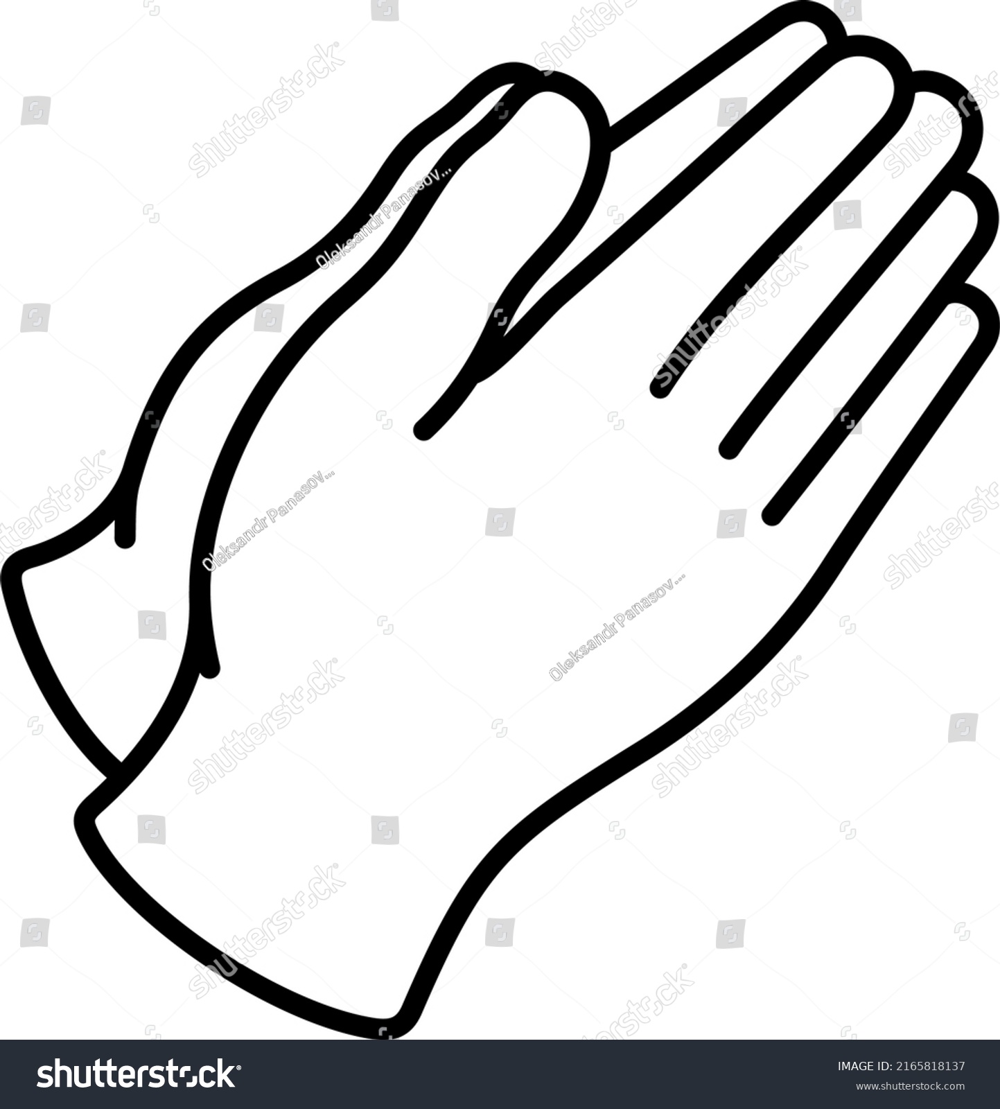 Praying Hands Vector Outline Icon Stock Vector (Royalty Free ...