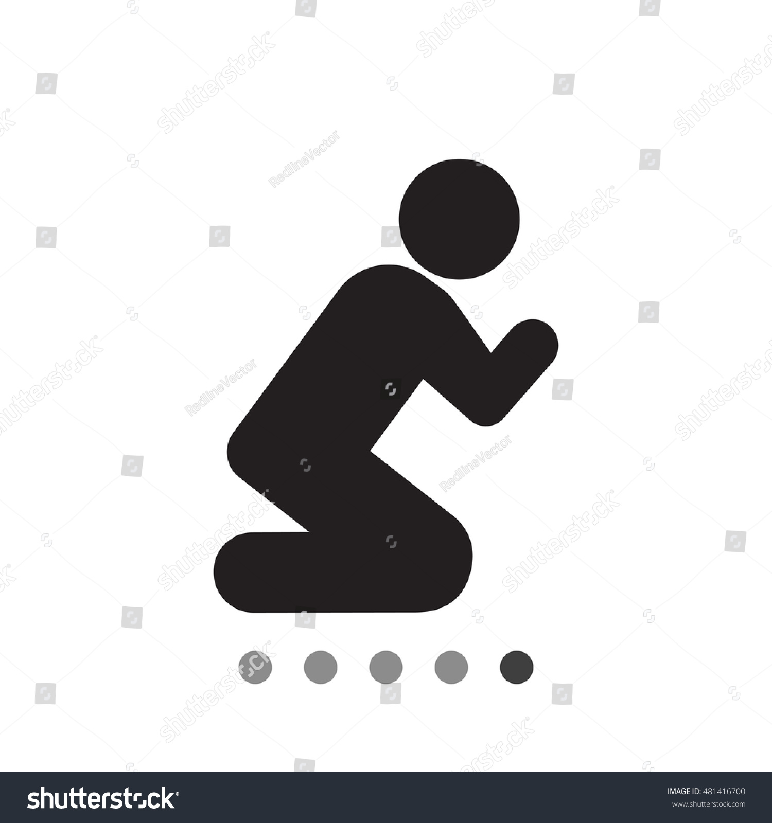Praying Man Icon Stock Vector (Royalty Free) 481416700
