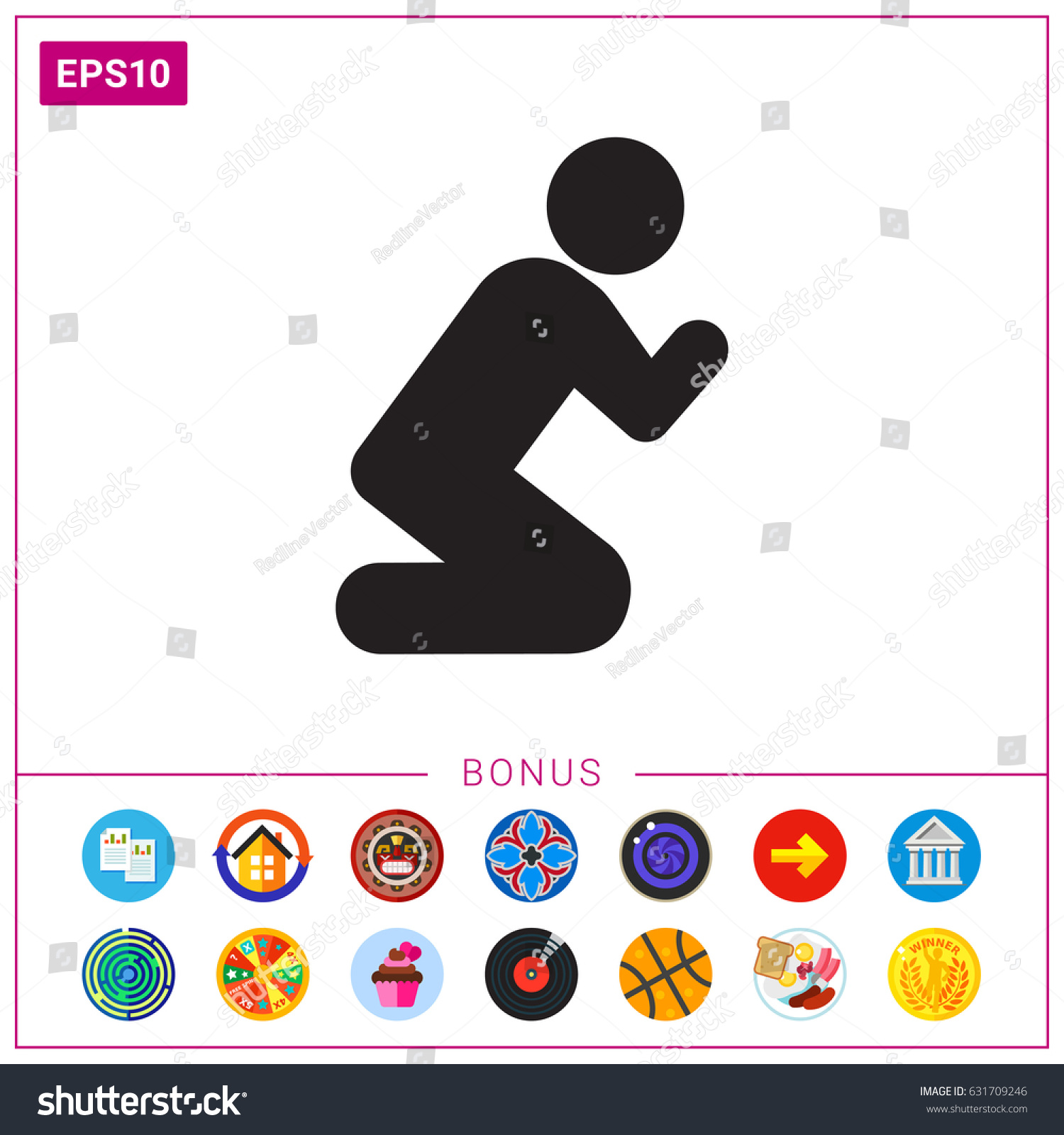 Praying Man Icon Stock Vector (Royalty Free) 631709246 | Shutterstock