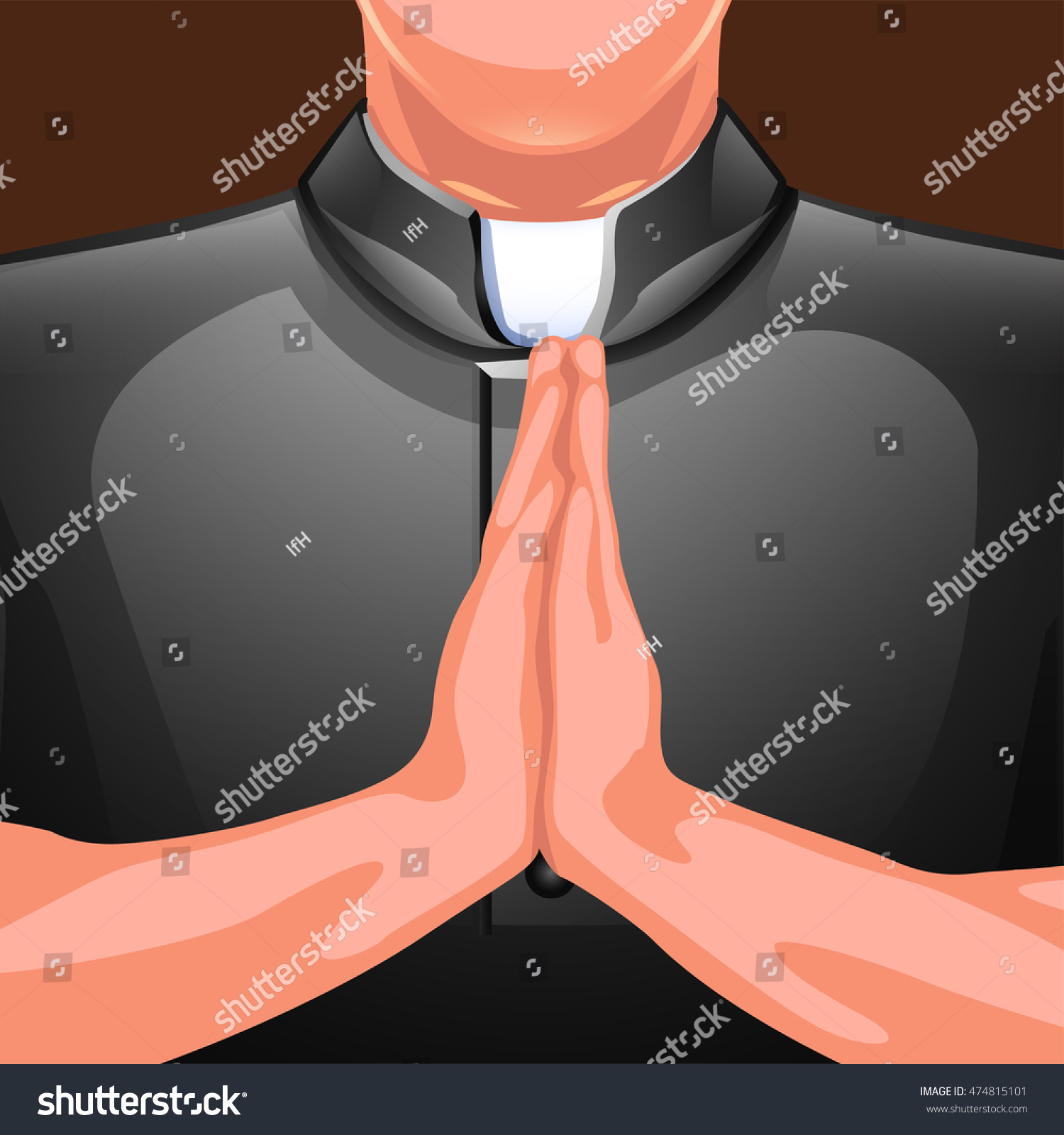 Praying Priest Hands Stock Vector (Royalty Free) 474815101