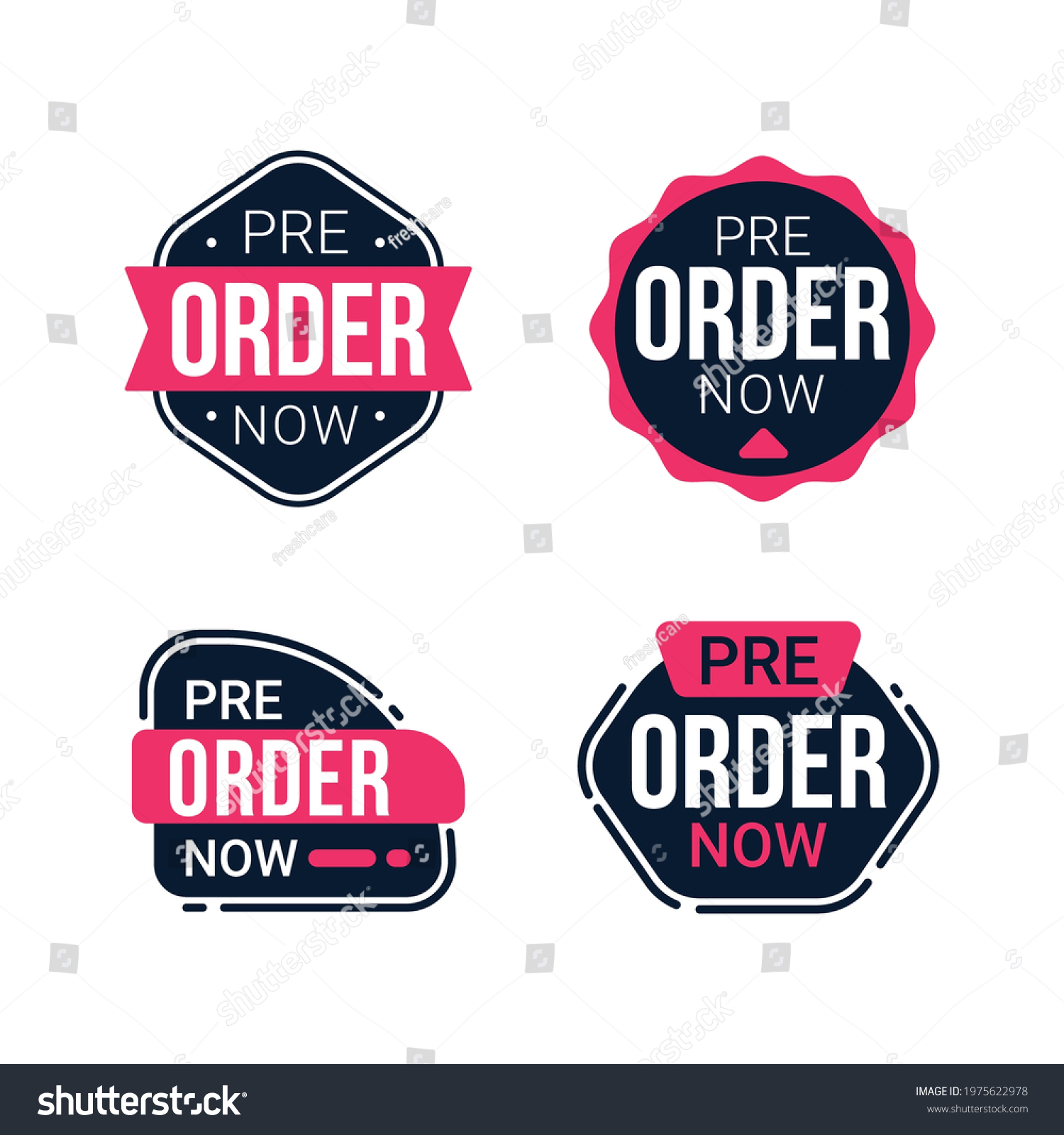 Pre Order Now Label Badges Collection: vector de stock (libre de ...