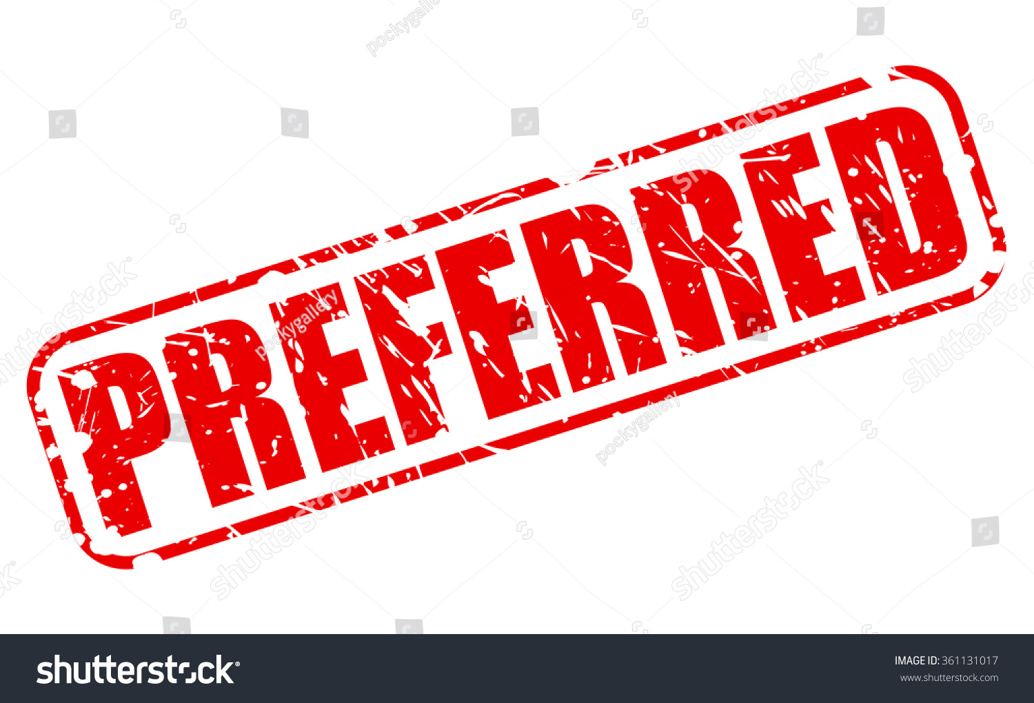 Preferred Red Stamp Text On White stockvector (rechtenvrij) 361131017 ...