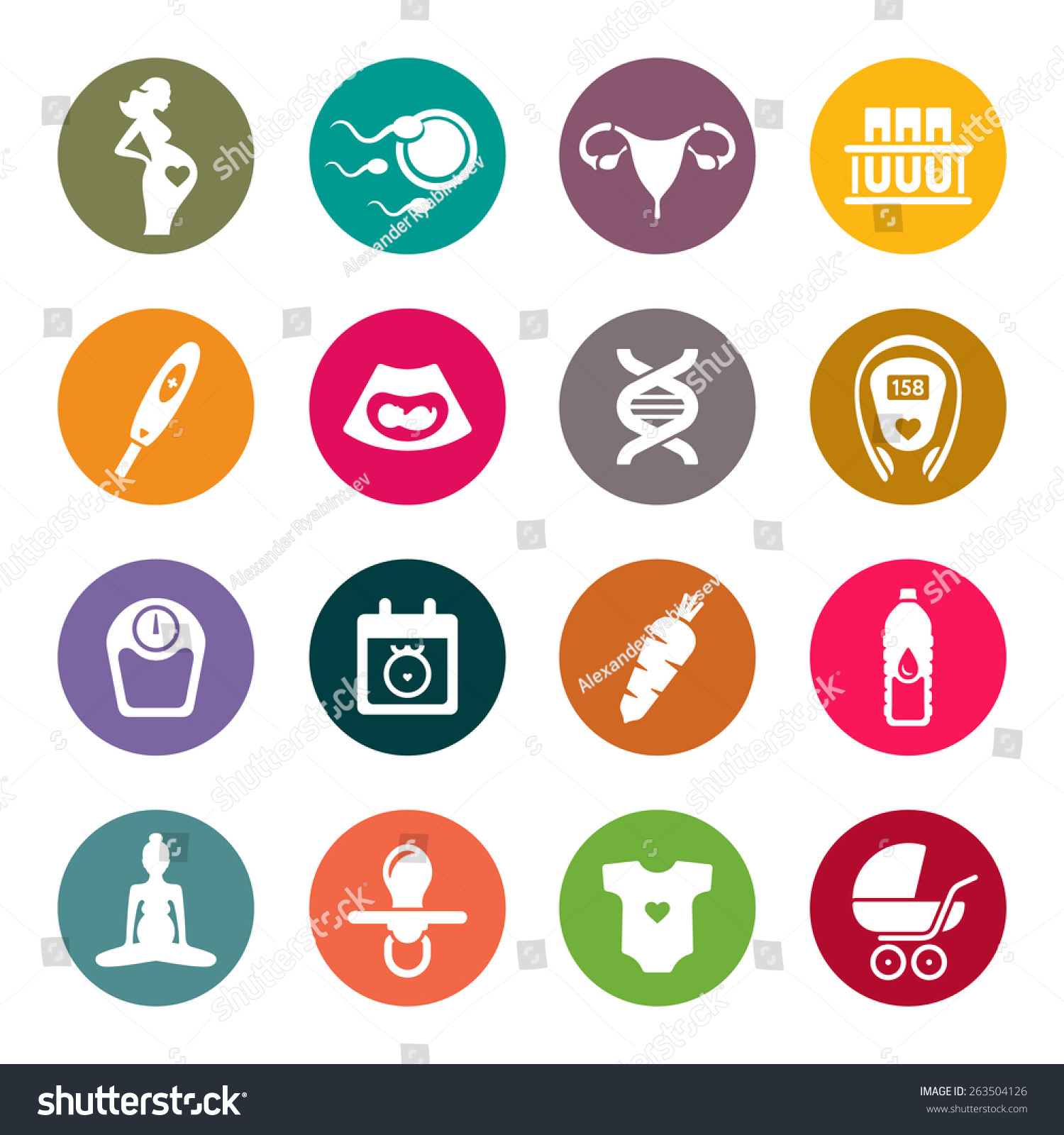 Pregnancy Icon Set Stock Vector (Royalty Free) 263504126 | Shutterstock