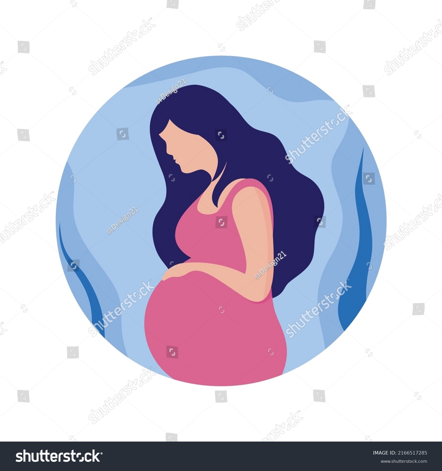 Pregnancy Logo Illustration Vector Flat Design Stock Vector (Royalty ...