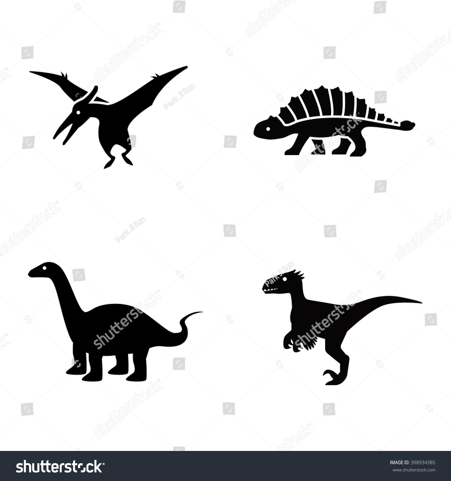 Prehistoric Animals Vector Icons Stock Vector (Royalty Free) 398934385 ...