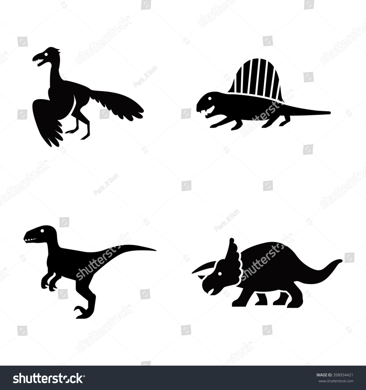 Prehistoric Animals Vector Icons Stock Vector (Royalty Free) 398934421 ...