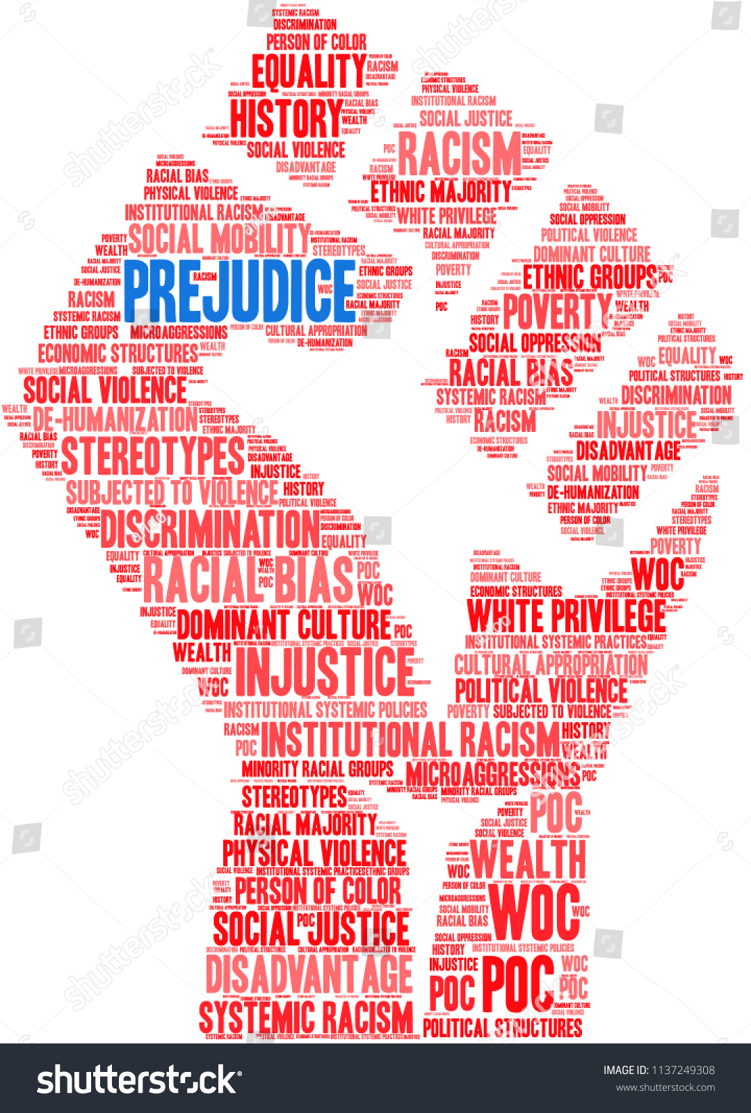 Prejudice Word Cloud On White Background Stock Vector (Royalty Free ...