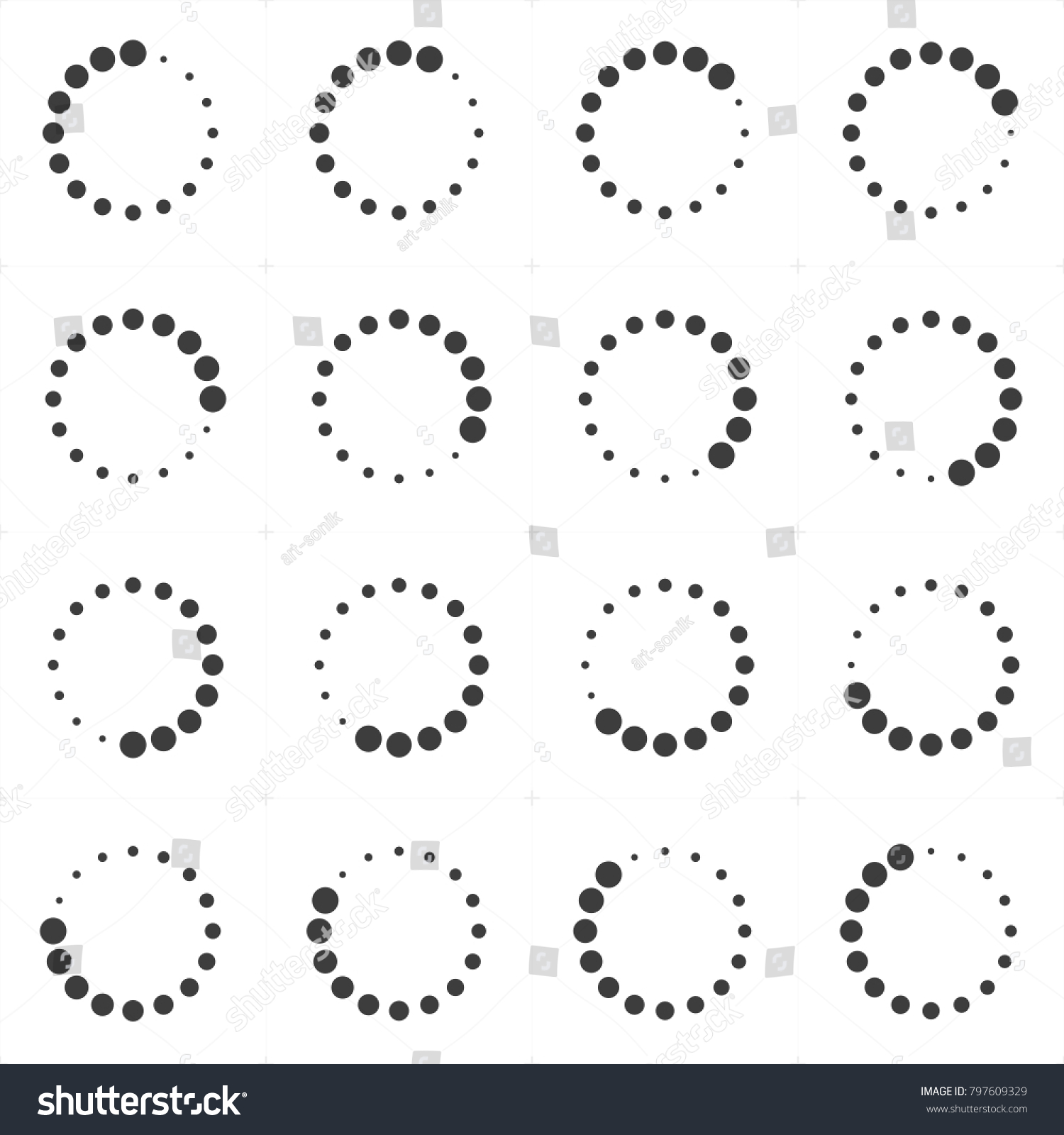 Preloader Icon Set Isolated On White Stock Vector (Royalty Free) 797609329