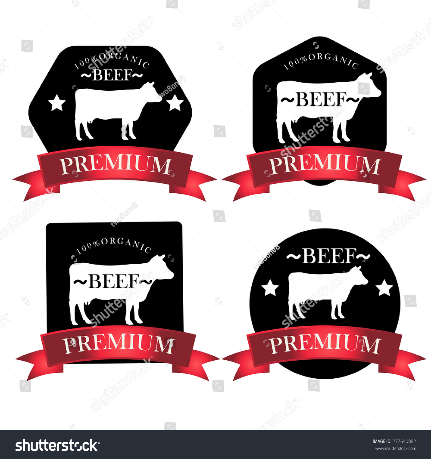 Premium Beef Labels Badges Design Elements Stock Vector (Royalty Free ...