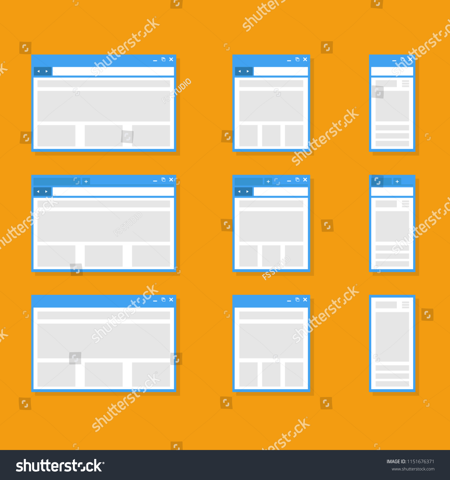 Premium Browsers Flat Icons Cs Blue Stock Vector (Royalty Free ...