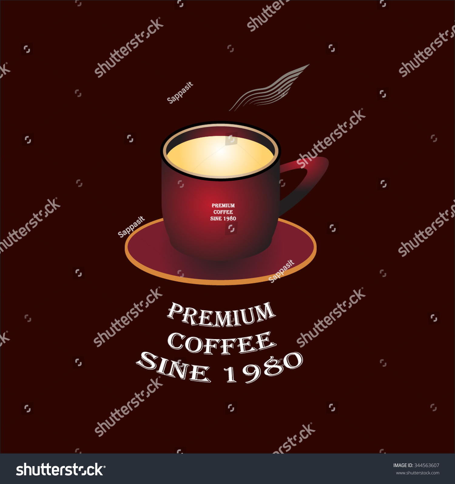 Premium Coffee Graphic Design Stock Vector (Royalty Free) 344563607