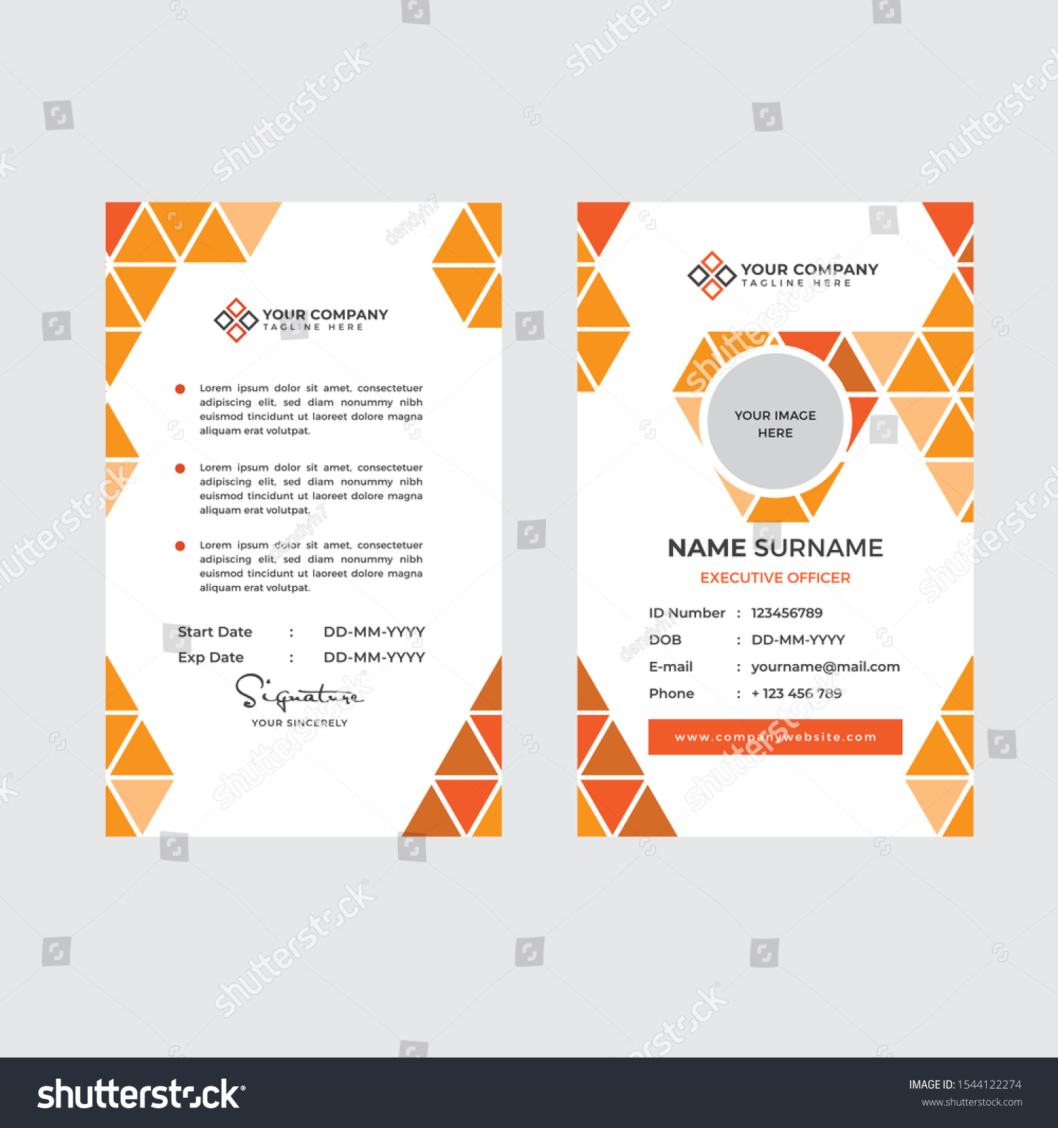 Premium Employee Id Card Template Vector Stock Vector (Royalty Free ...