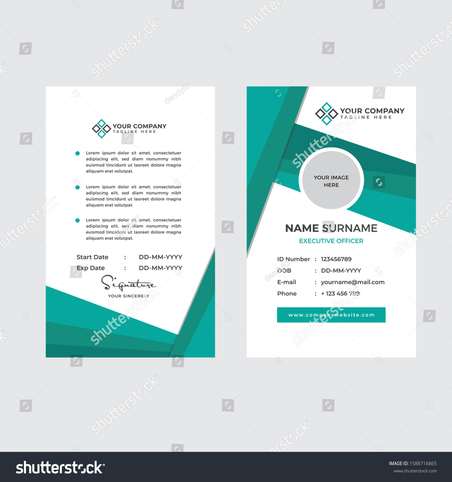 Premium Employee Id Card Template Vector: Vector có sẵn (miễn phí bản ...
