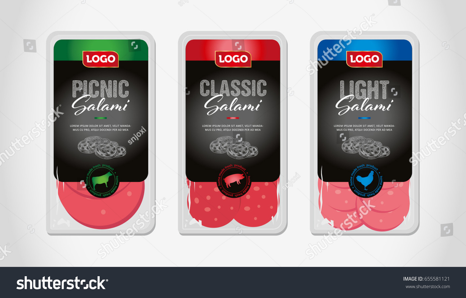 Premium Salami Package Template Vector Illustration Stock Vector ...