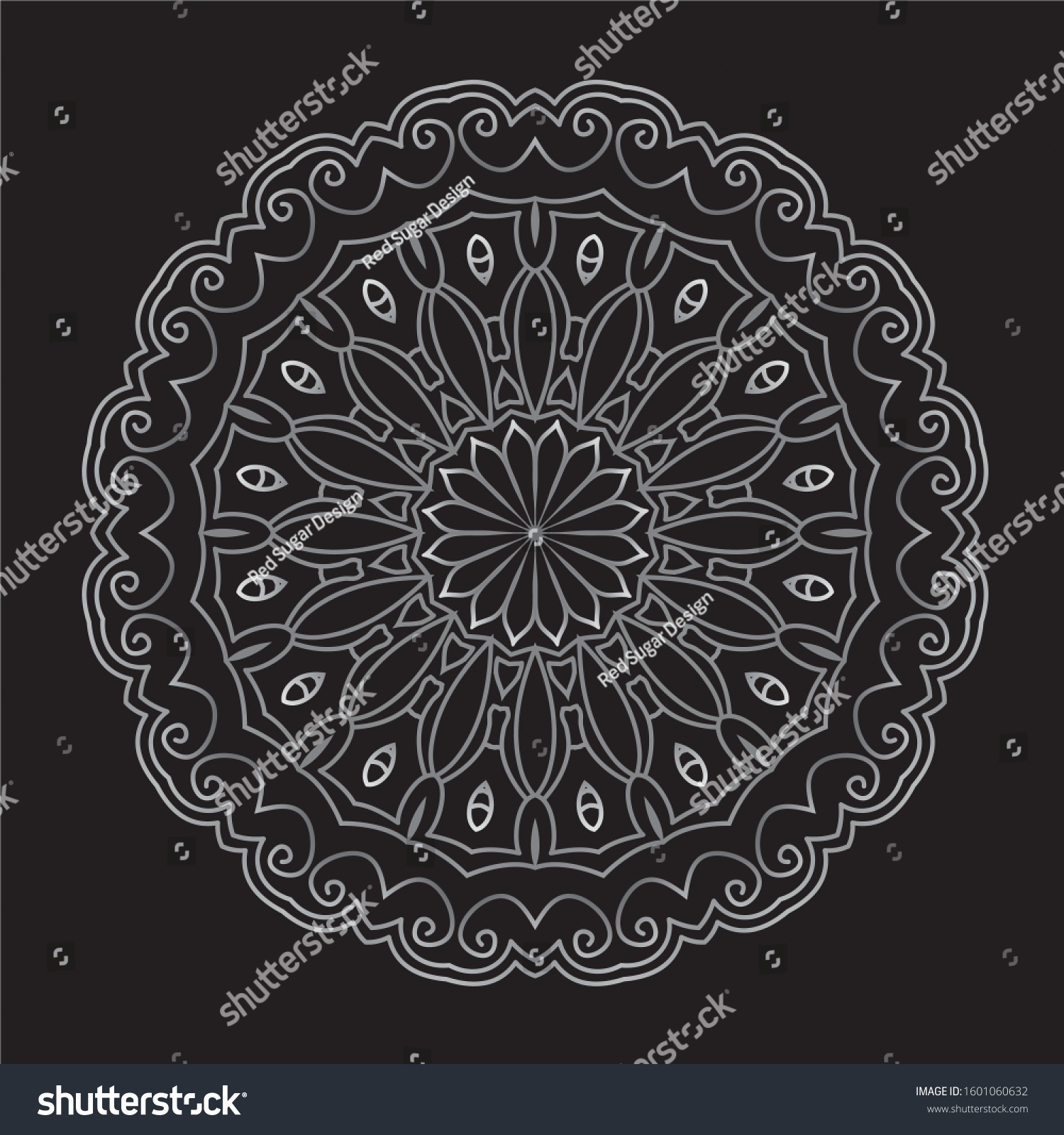 Premium Silver Mandala Vector Art Pattern Stock Vector (Royalty Free ...