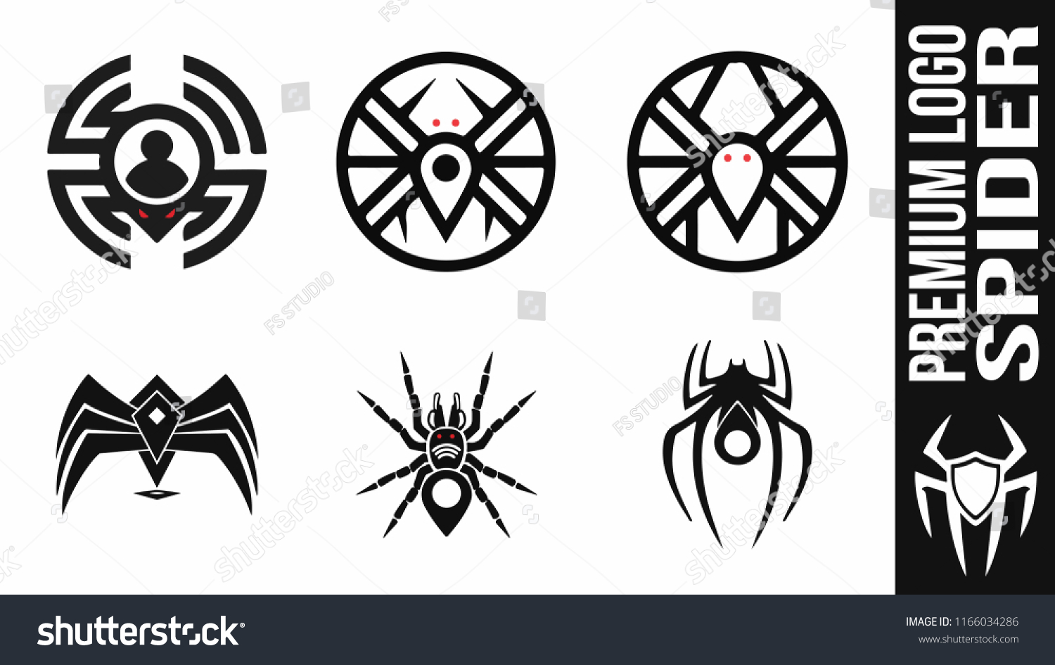 Premium Spider Logo Design Templates Stock Vector (Royalty Free) 1166034286