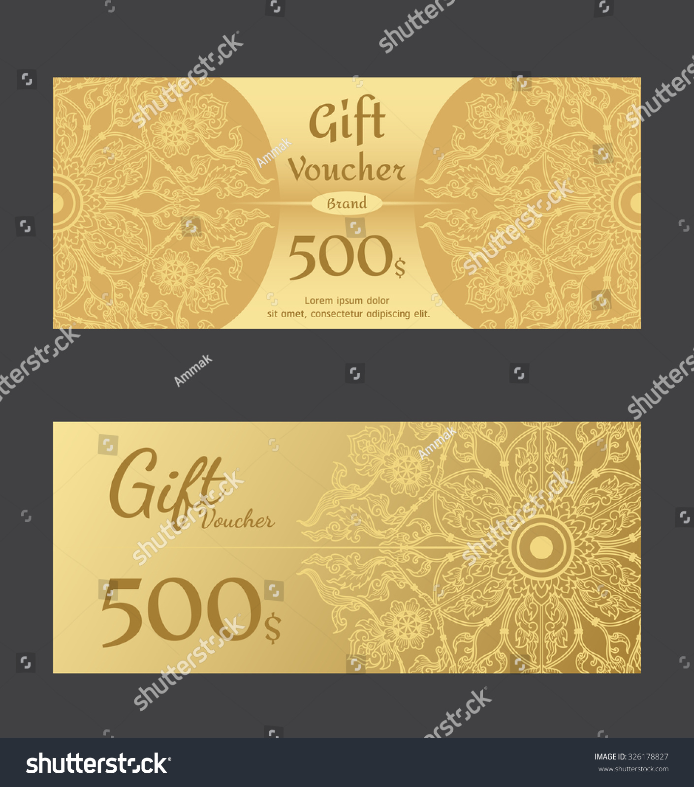 Premium Voucher Template Vector Stock Vector (Royalty Free) 326178827