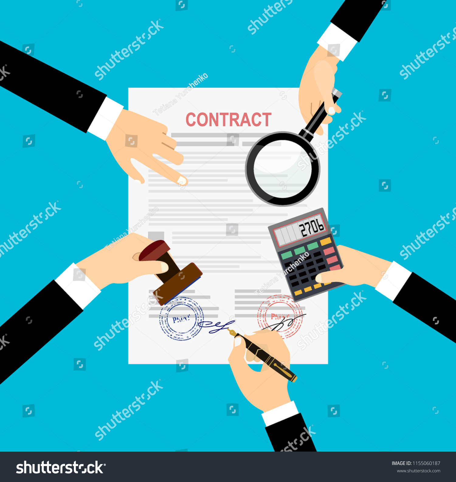Preparing Business Contracts Vector Image Stock Vector (Royalty Free ...