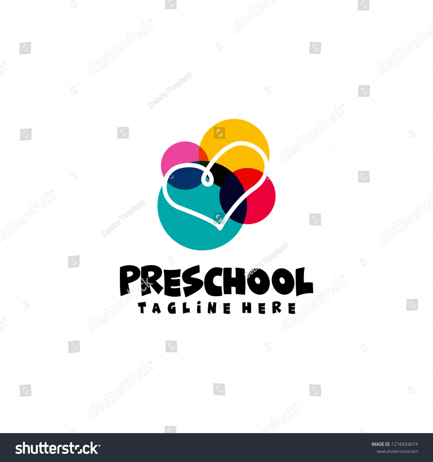 Preschool Logo Design: vector de stock (libre de regalías) 1216433674 ...