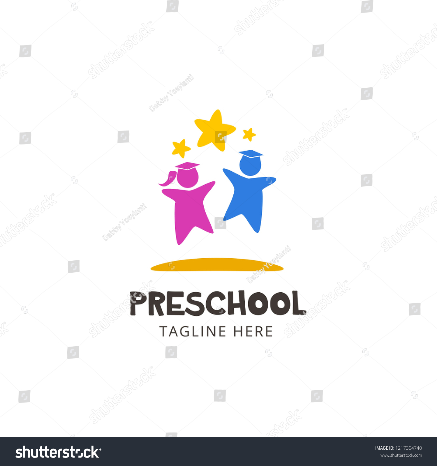 Preschool Logo Design: vector de stock (libre de regalías) 1217354740 ...