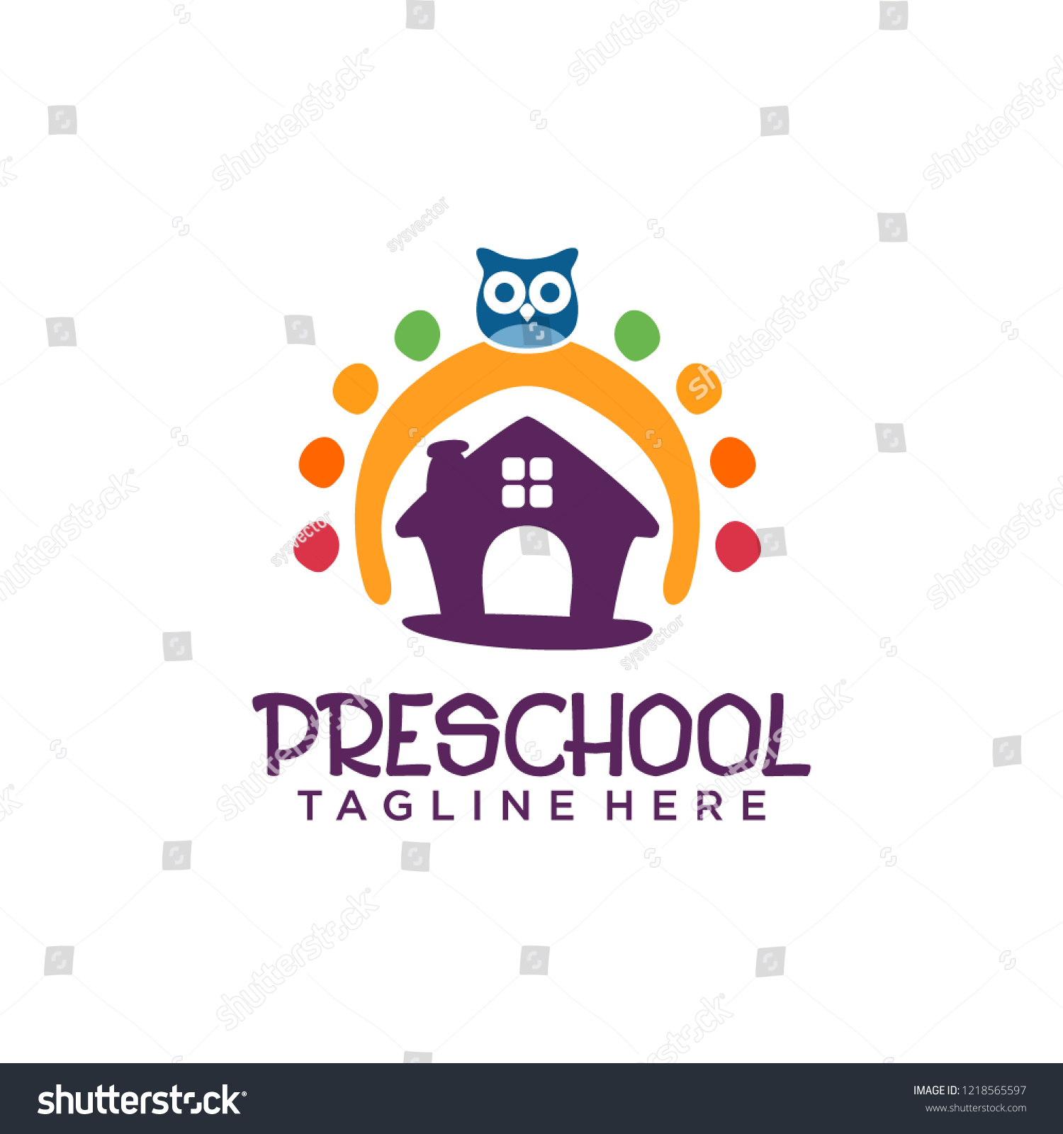 Preschool Logo Vector: vector de stock (libre de regalías) 1218565597