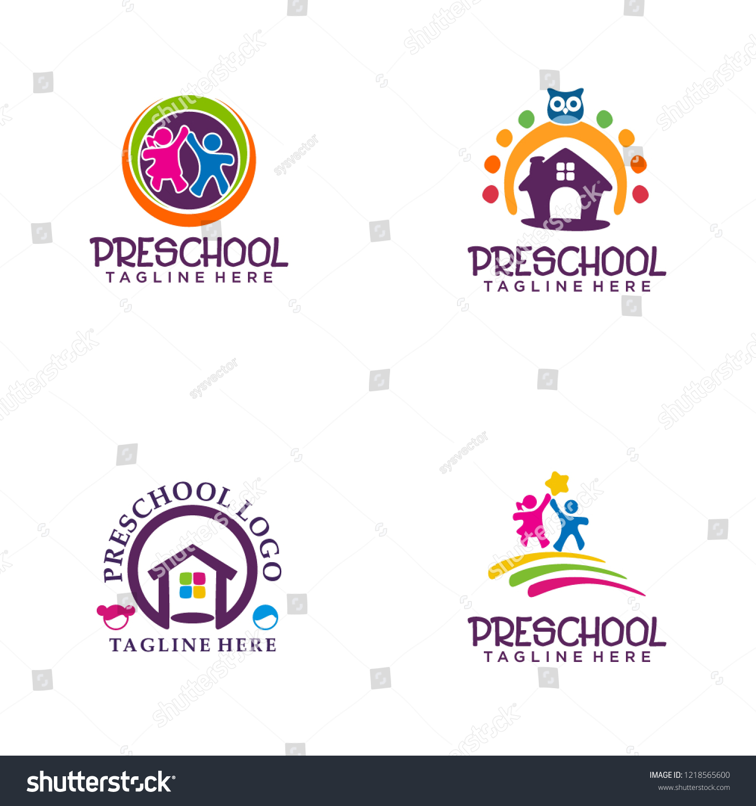 Preschool Logo Vector: เวกเตอร์สต็อก (ปลอดค่าลิขสิทธิ์) 1218565600 ...