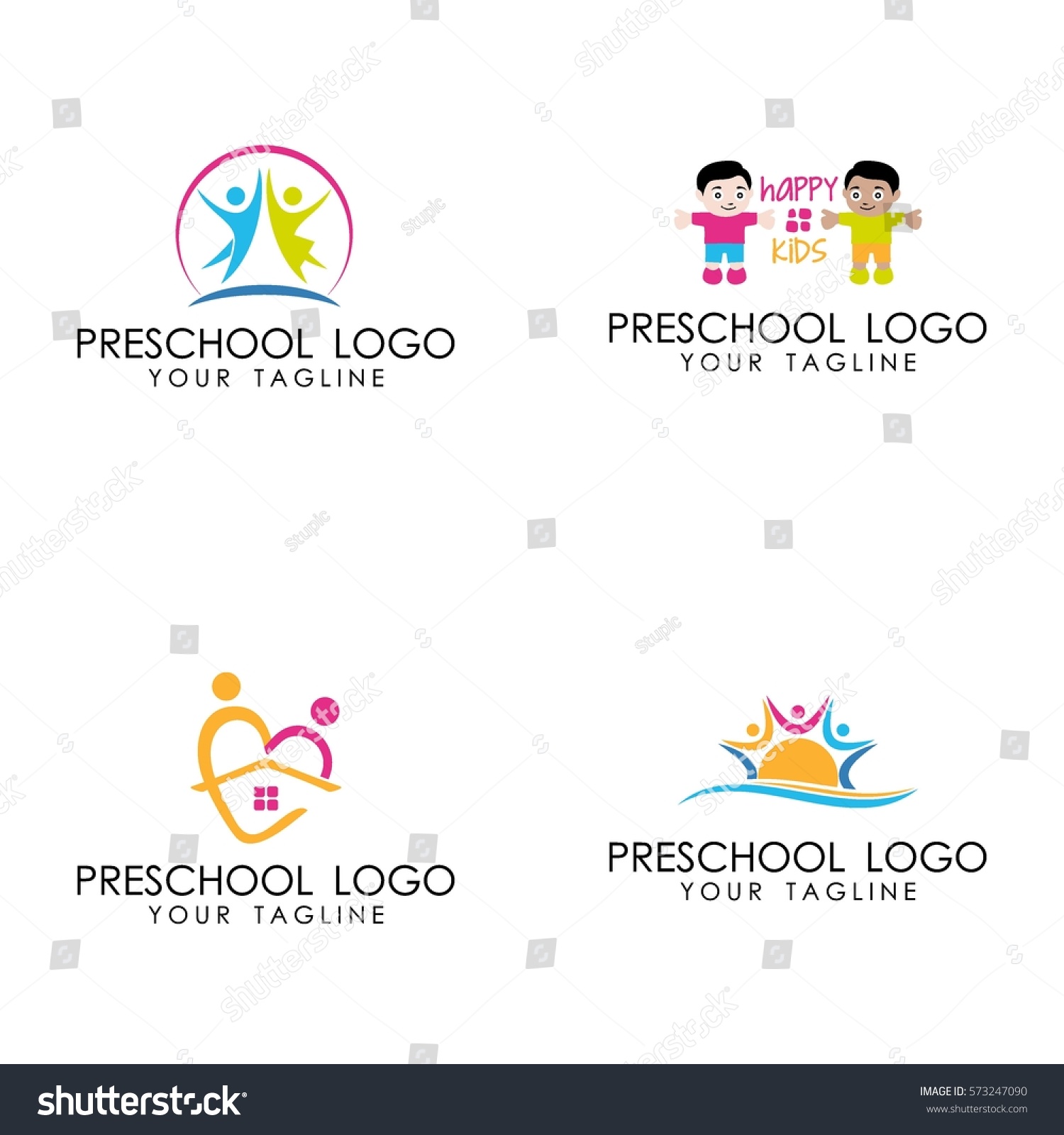 Preschool Logo Vector: vector de stock (libre de regalías) 573247090