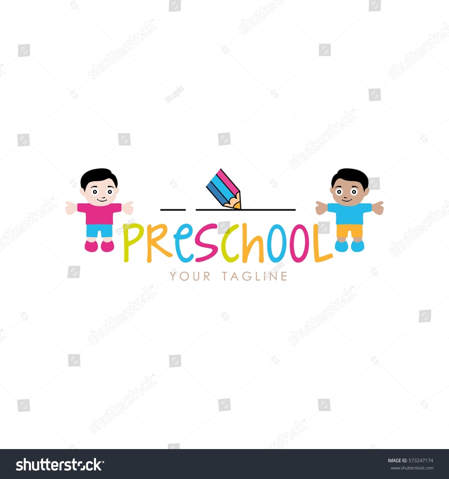 Preschool Logo Vector Stock Vector (Royalty Free) 573247174