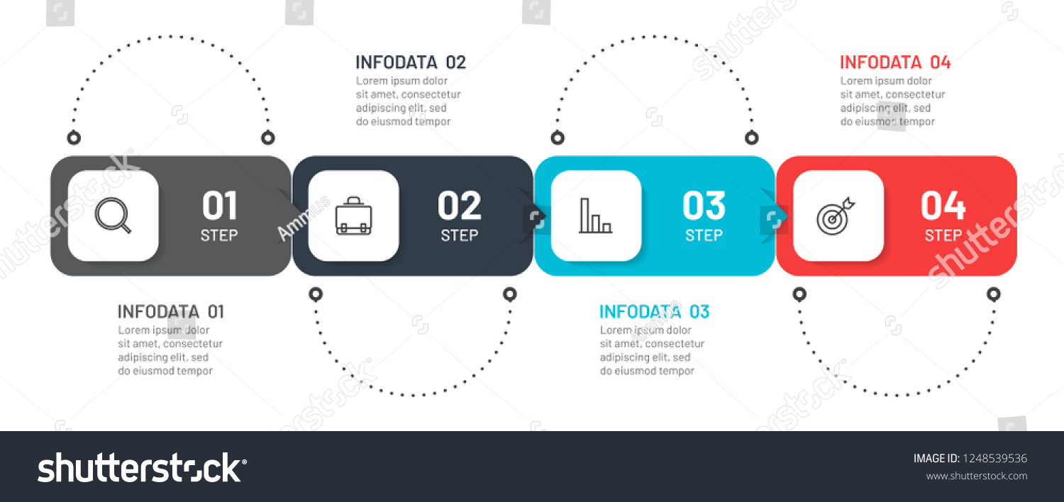 Presentation Infographic Template Timeline 4 Step Stock Vector (Royalty ...