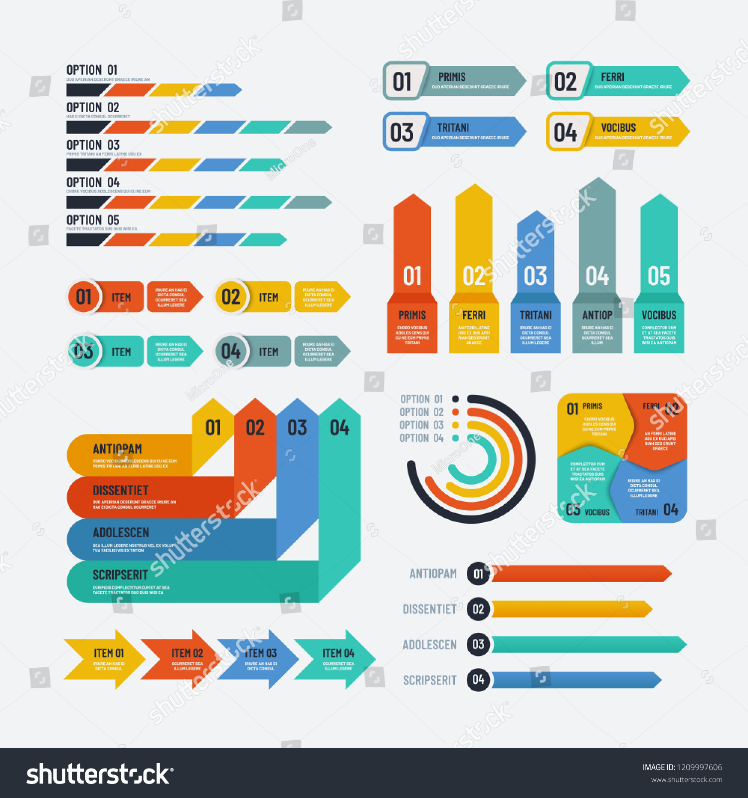 Presentation Infographics Flowchart Timeline Process Chart: Vector có ...