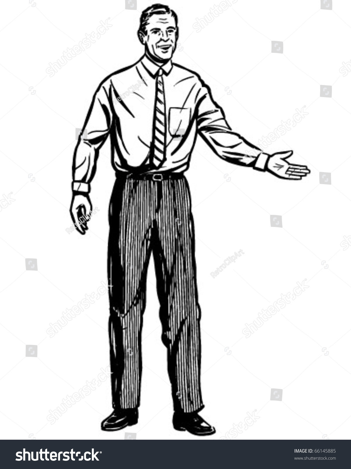 Presentation Man Retro Clipart Illustration Vector de stock (libre de ... Presentation Man Retro Clipart Illustration Vector de stock (libre de ...