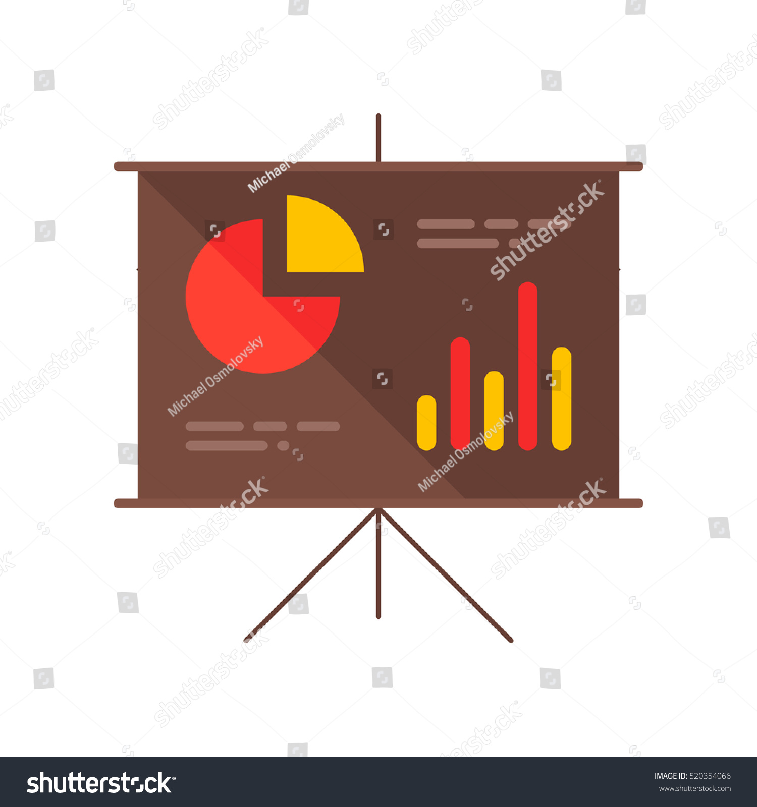 Presentation Schedule Diagram Vector Icon Brown: vector de stock (libre ...