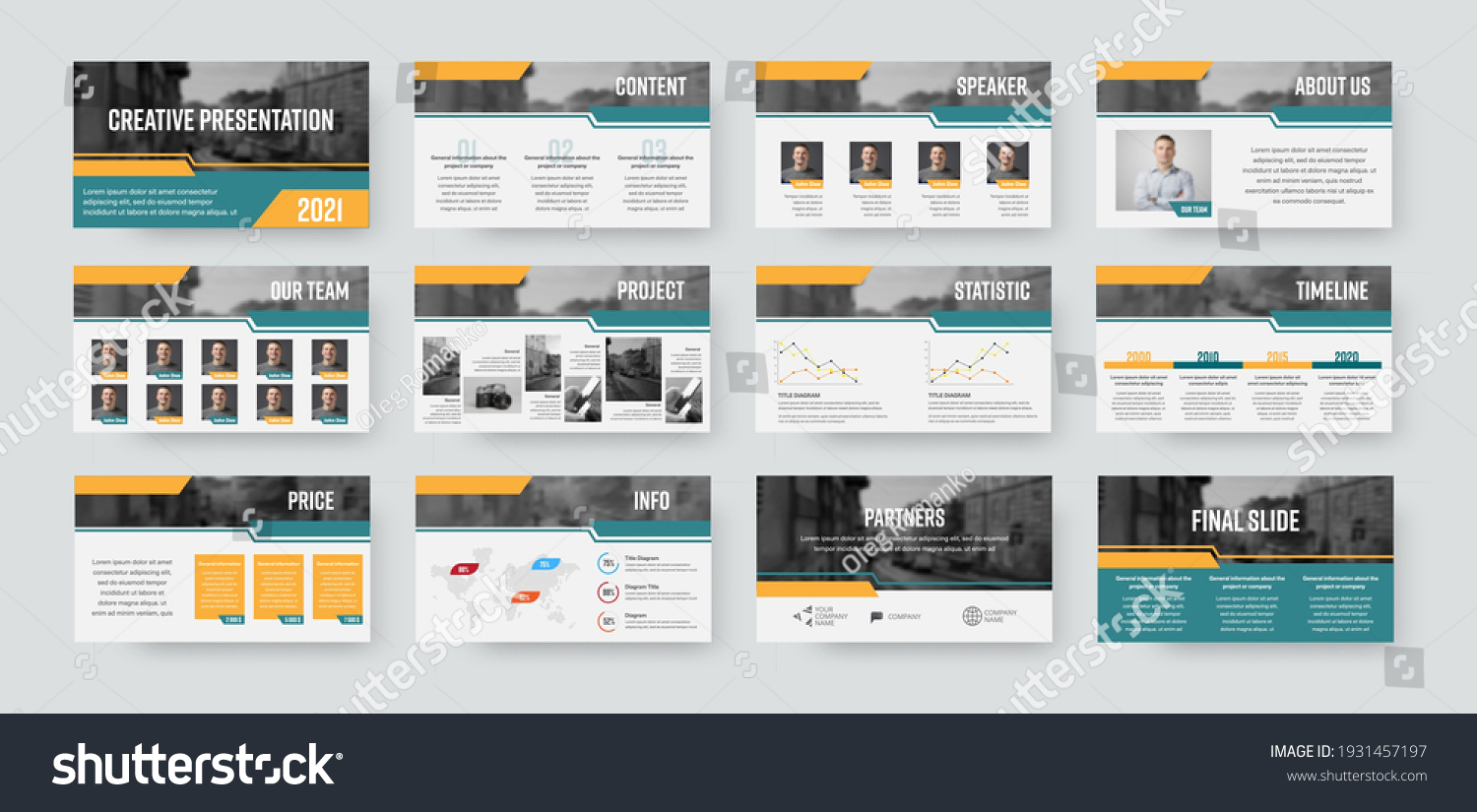 Presentation Slide Template Vector Infographics Ready Stock Vector ...