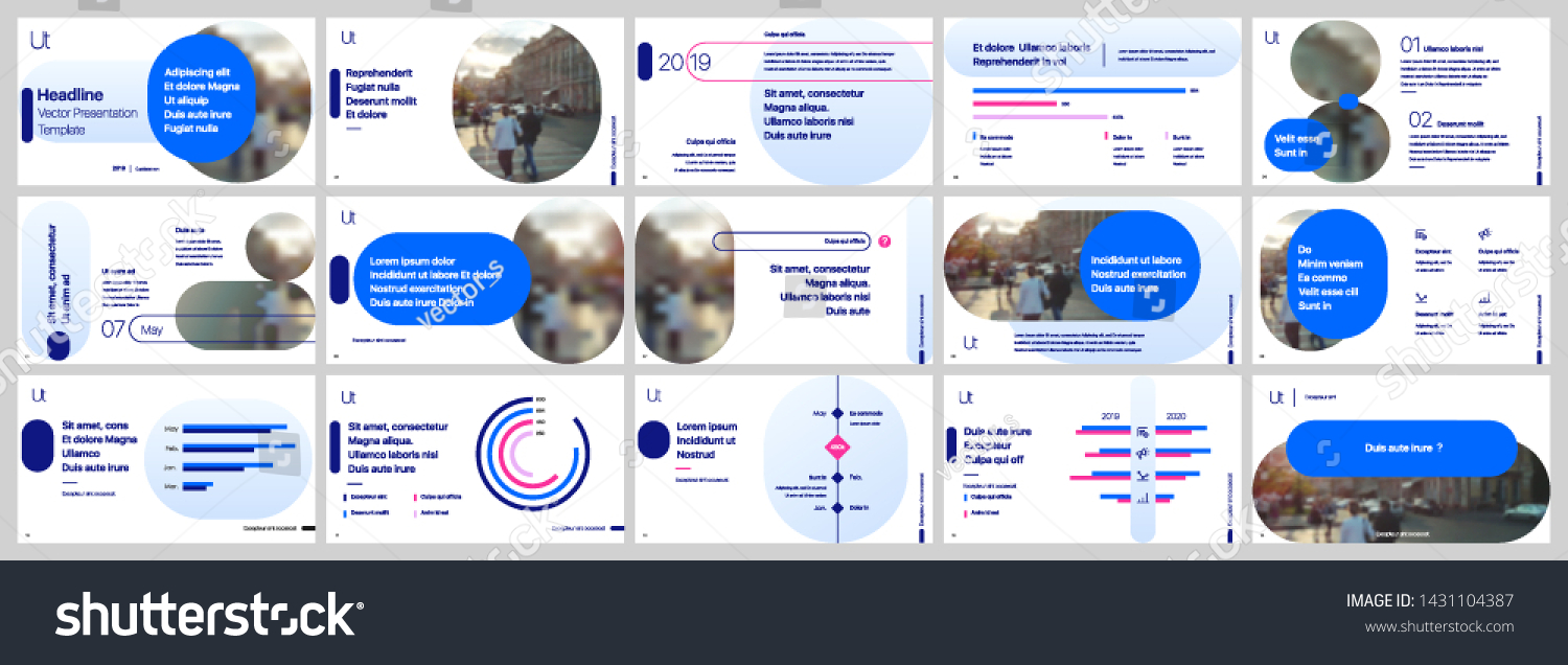 Presentation Template Blue Infographic Elements On Stock Vector ...