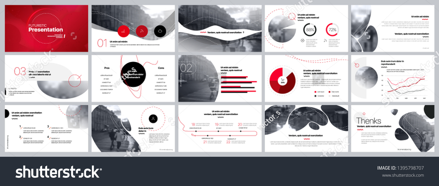 Presentation Template Red Elements Slide Presentations Stock Vector ...