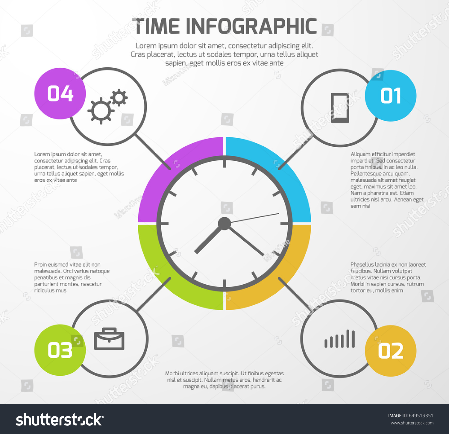 Presentation Vector Background Time Management Infographic Stock Vector ...