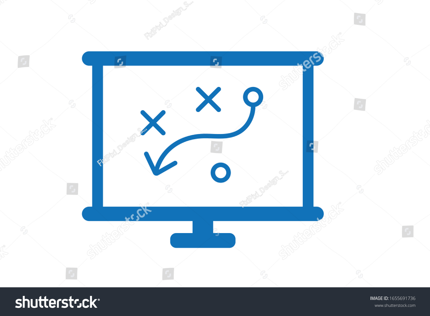 Presenting Strategic Planning Icon Blue Version Stock Vector (Royalty ...