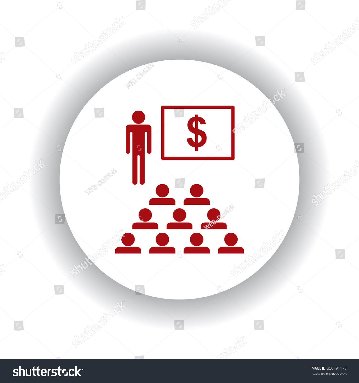 Presenting Increment Icon Red Isolated White Stock Vector (Royalty Free ...