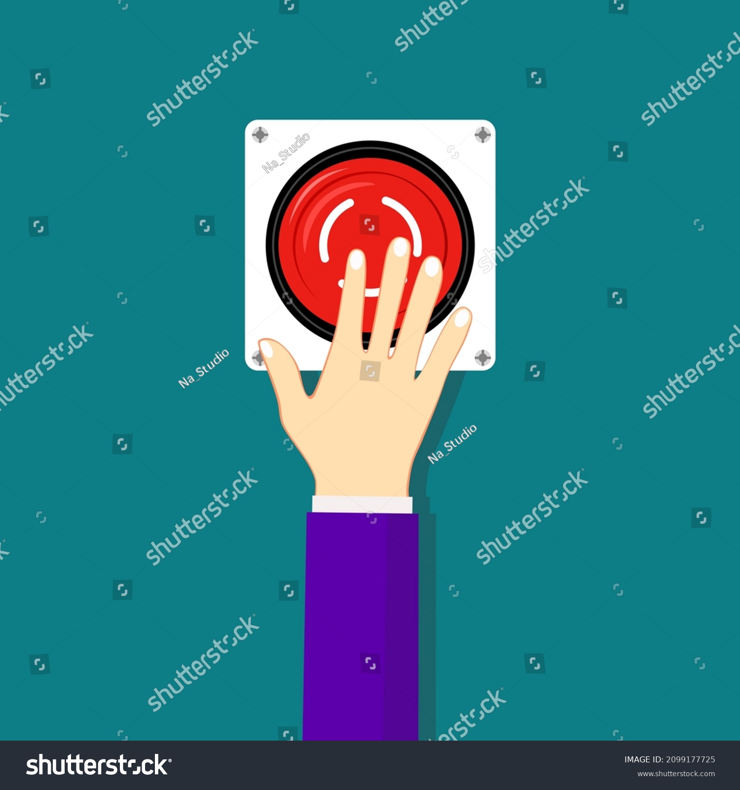 Press Red Emergency Button Emergency Stop Stock Vector (Royalty Free ...