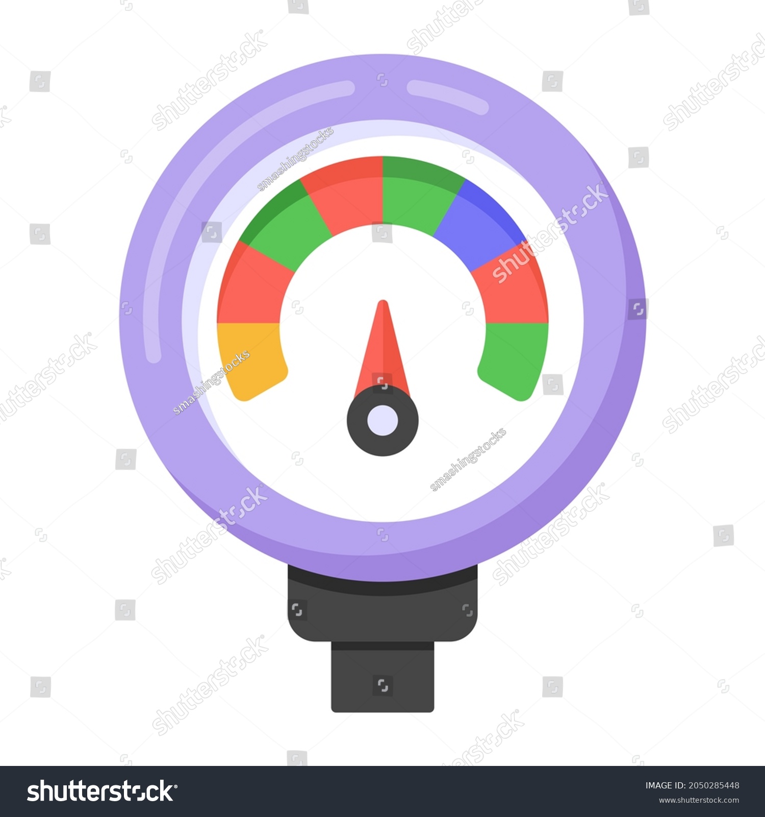 Pressure Gauge Editable Flat Icon Indicator Stock Vector (Royalty Free ...