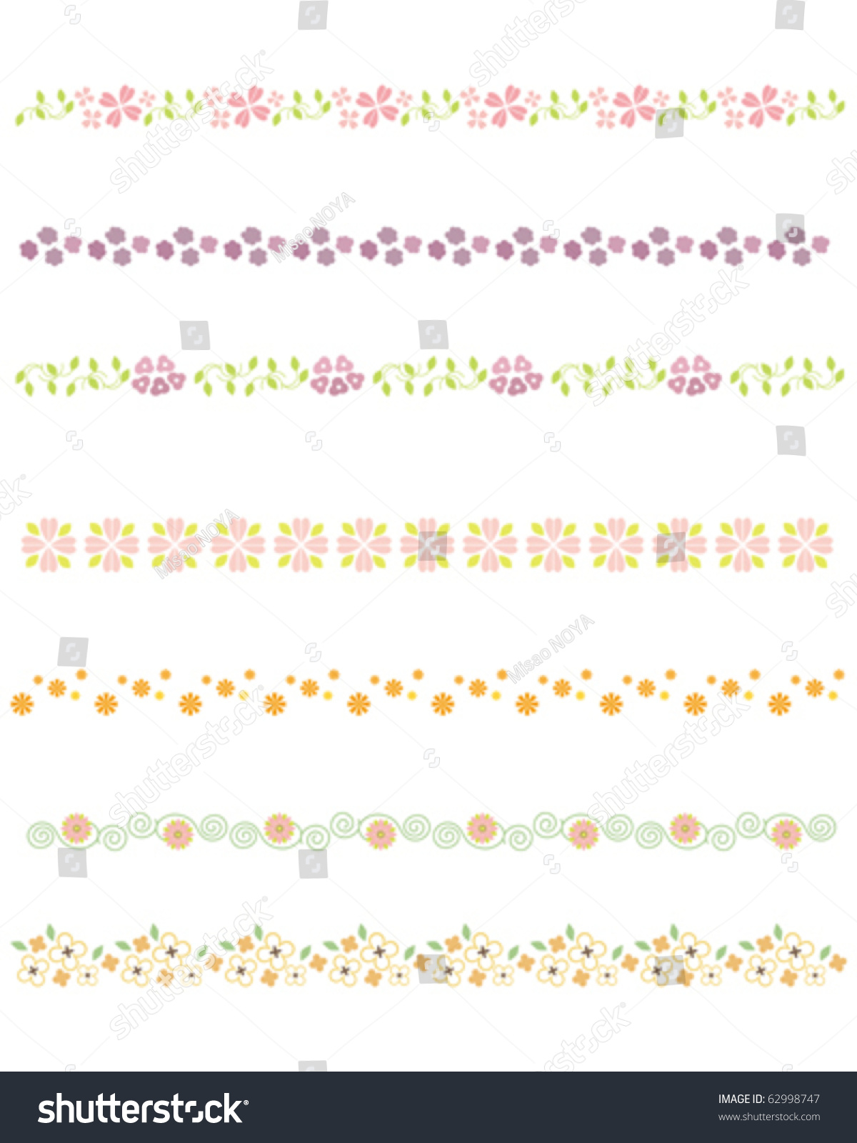 Pretty Flower Line Stock Vector 62998747 - Shutterstock