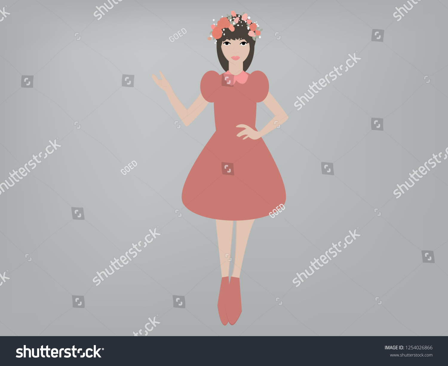 Pretty Girl Posing Vector Stock Vector (Royalty Free) 1254026866 ...