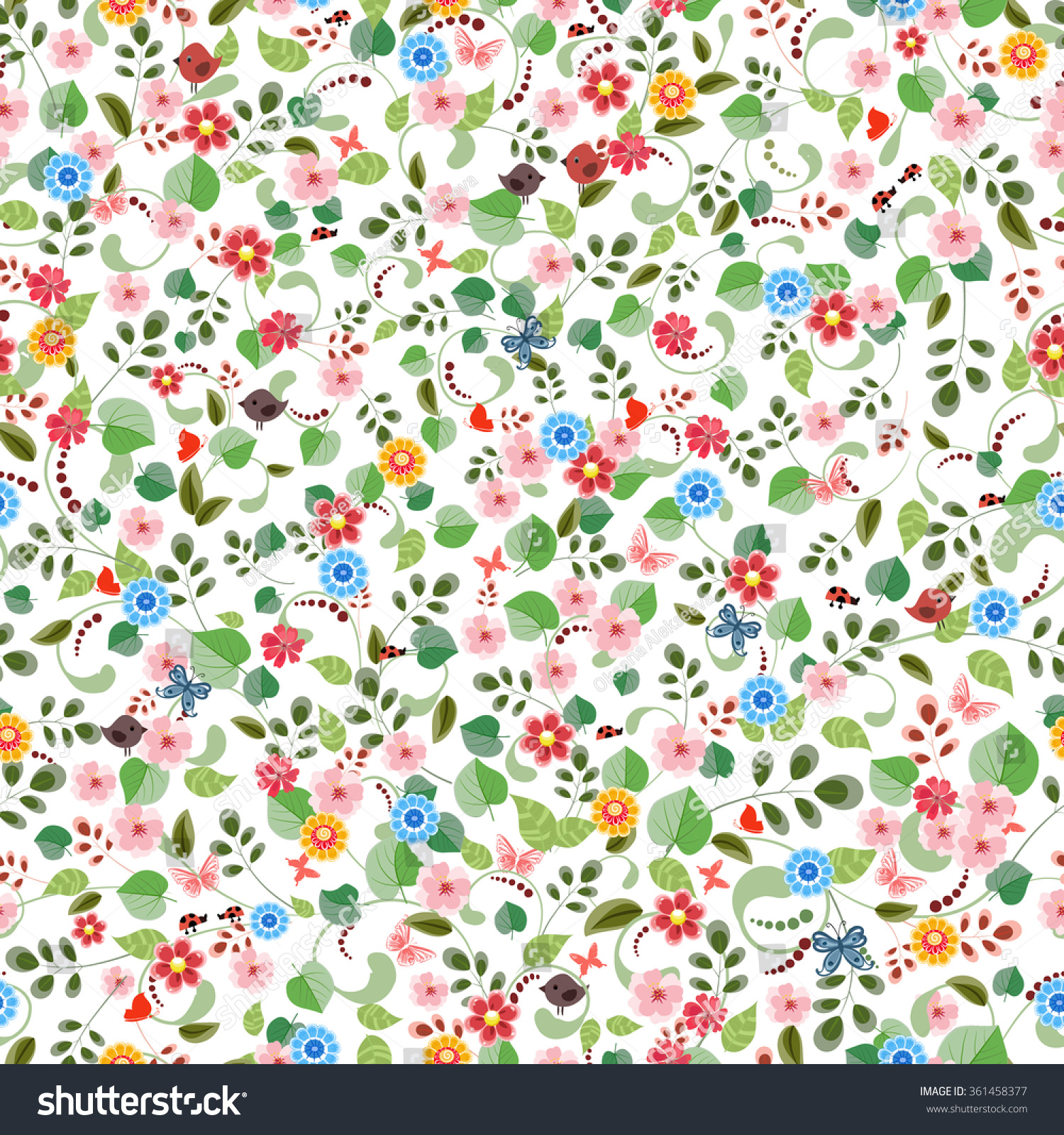 Pretty Seamless Texture Tiny Flowers Stock Vector (Royalty Free) 361458377