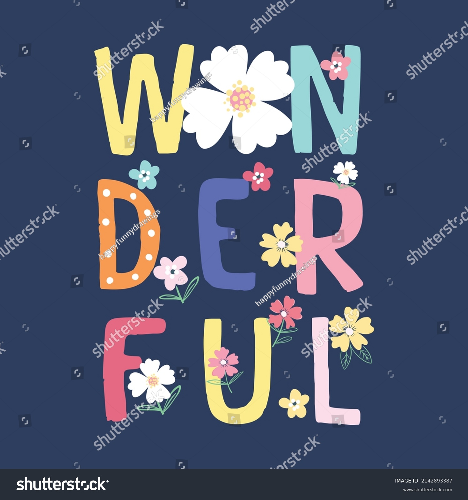 Pretty Slogan Vector Typography Spring Flowers Stock Vector (Royalty ...