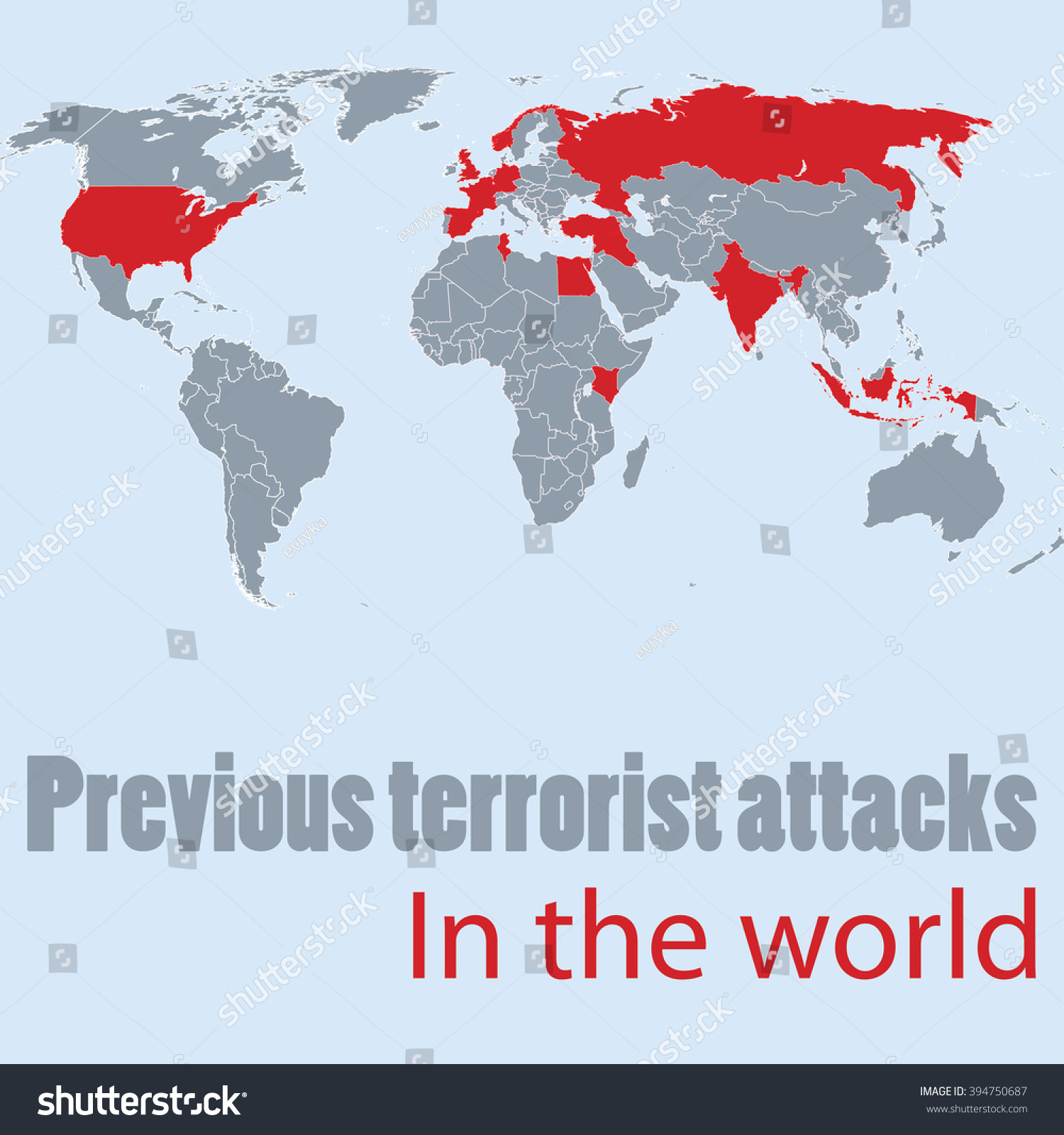 Previous Terrorist Attacks Europe Map Stock Vector (Royalty Free) 394750687